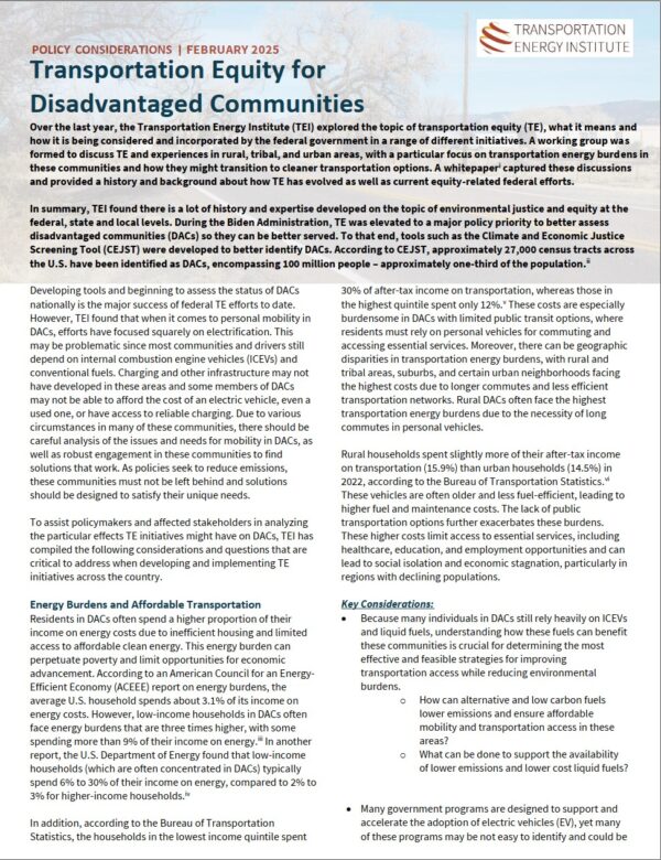 Transportation Equity for Disadvantaged Communities - Transportation ...